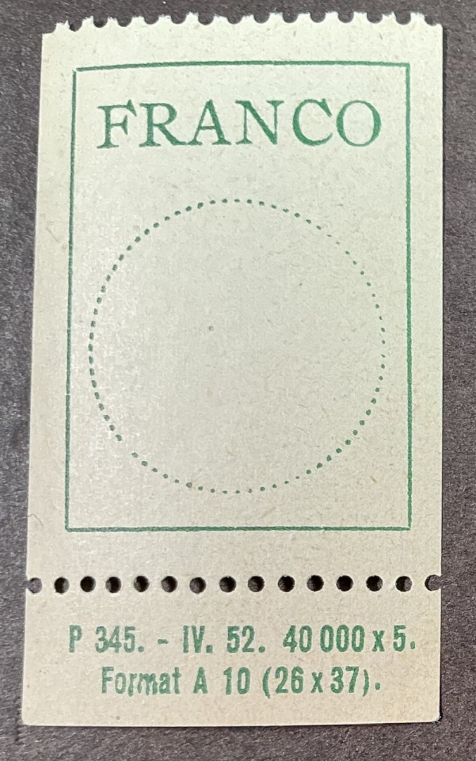 Switzerland Franco - Zettel label official stamp | The Stamp Forum (TSF)